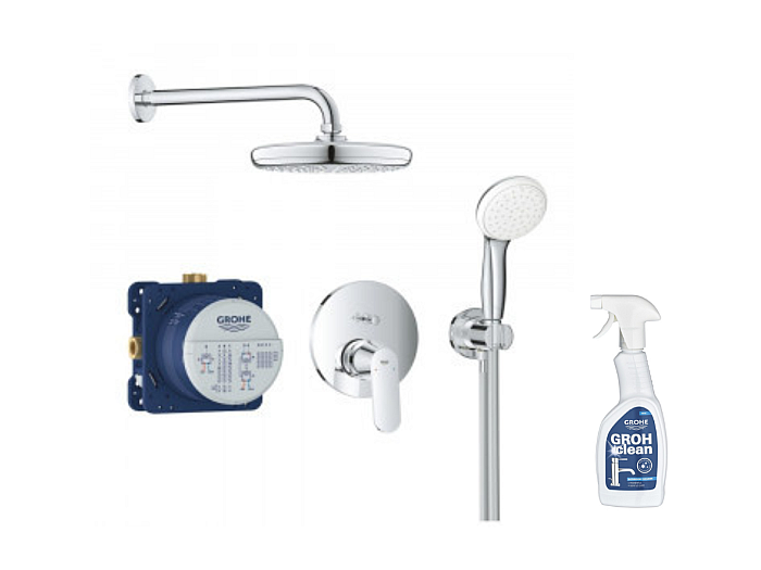 GROHE Ensemble douche encastrable Eurosmart Cosmopolitan + nettoyant robinetterie GroheClean