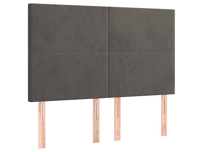 Testiere Letto 4 pz Grigio scuro 72x5x78/88 cm Velluto
