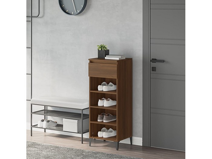 Zapatero Roble marrón 40x36x105 cm Madera contrachapada