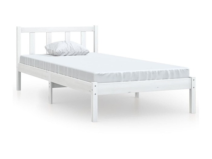 Estructura de cama madera maciza de pino blanco 75x190 cm