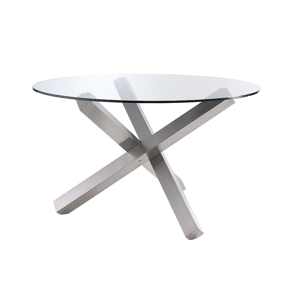 ANGEL CERDA Table à manger avec base en acier poli