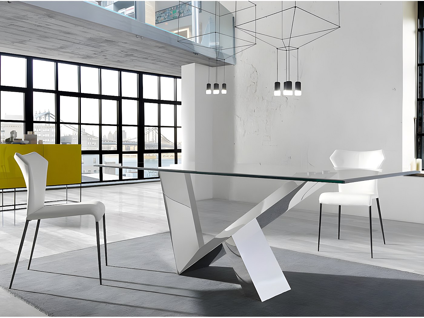 Mesa comedor rectangular cristal 1038 ANGEL CERDA