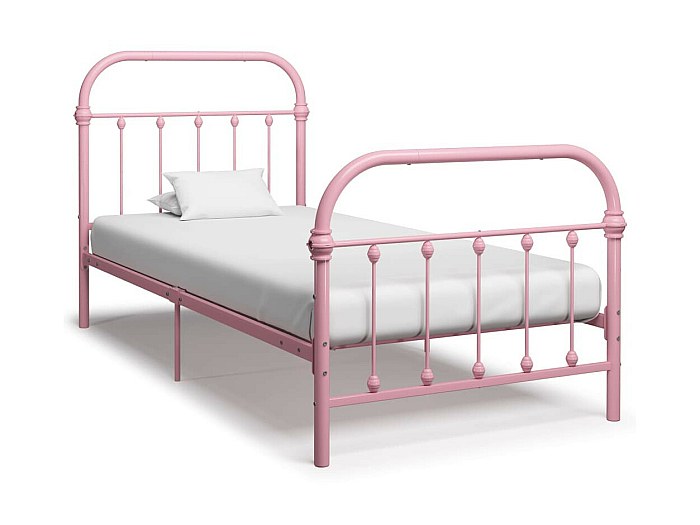 Lit Rose Métal 100x200