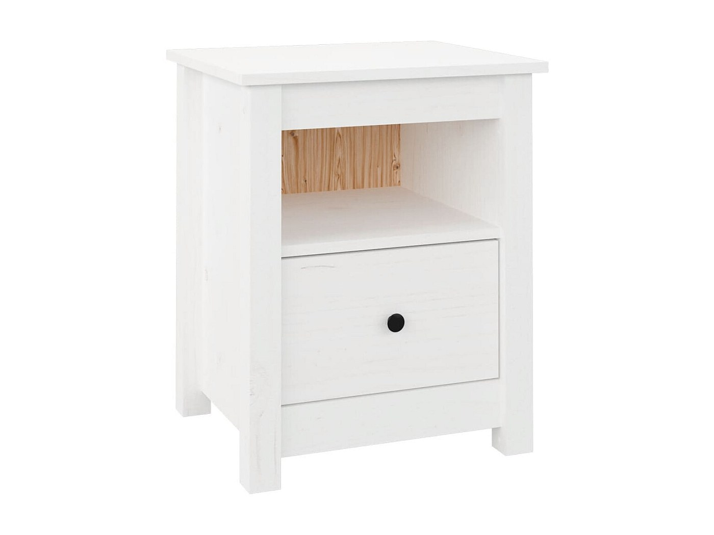 Table de chevet Blanc 40x35x49 cm Bois de pin massif