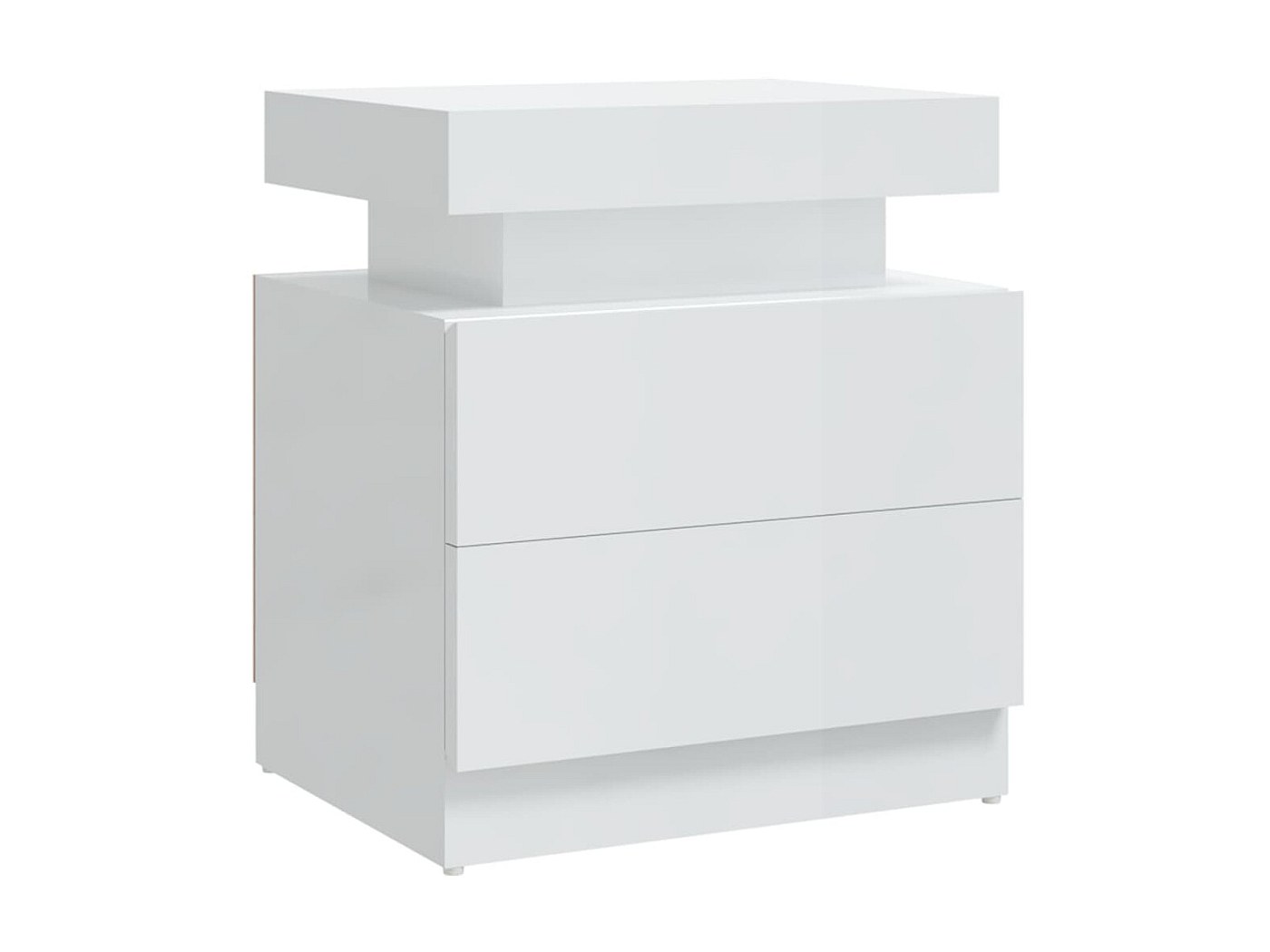 Comodino Bianco lucido 45x35x52 cm Truciolare