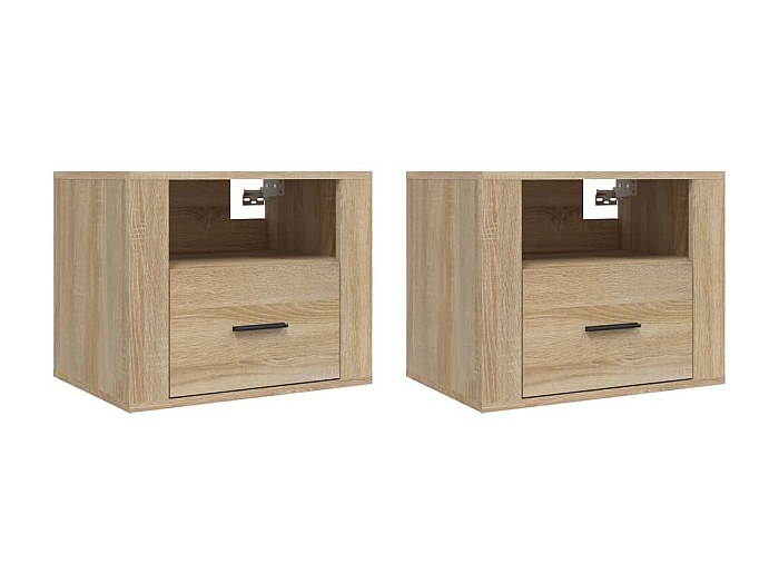 Comodini sospesi 2 pz Rovere Sonoma 50x36x40 cm