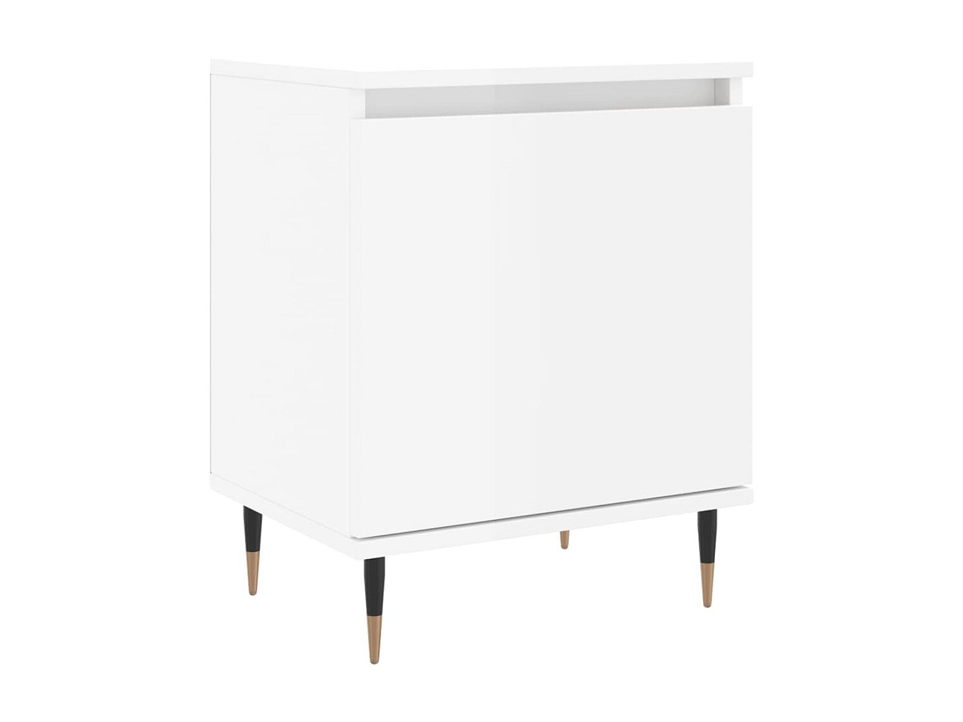 Mesa de cabeceira branca brilhante 40x30x50 cm madeira projetada