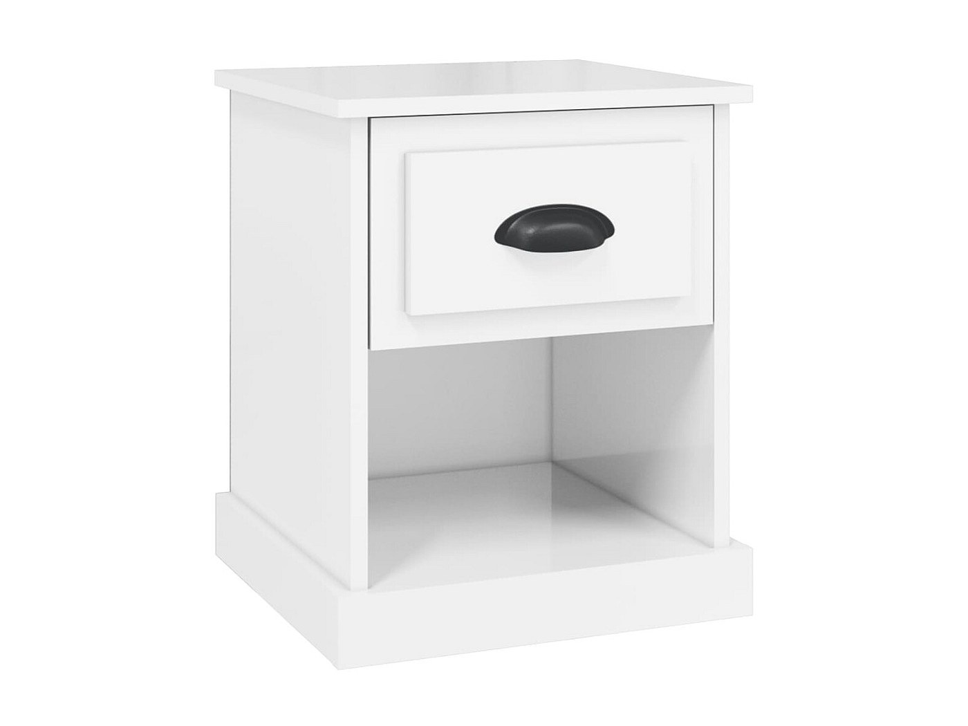 Table de chevet blanc brillant 39x39x47,5 cm Bois d’ingénierie