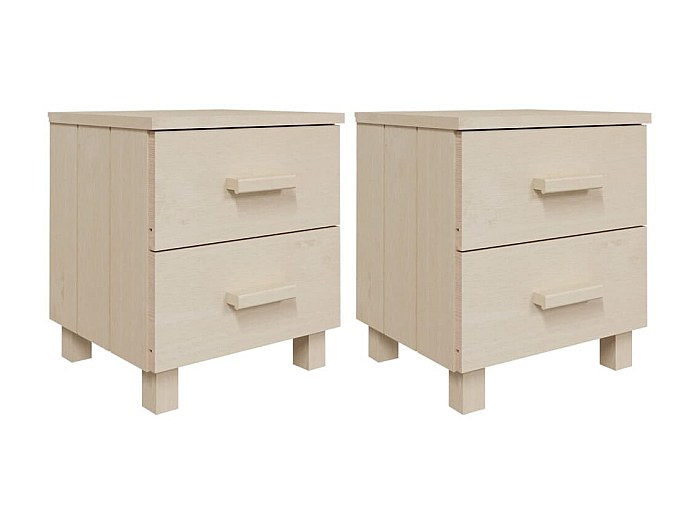 Tables de chevet HAMAR 2pcs Marron miel 40x35x44,5cm Bois