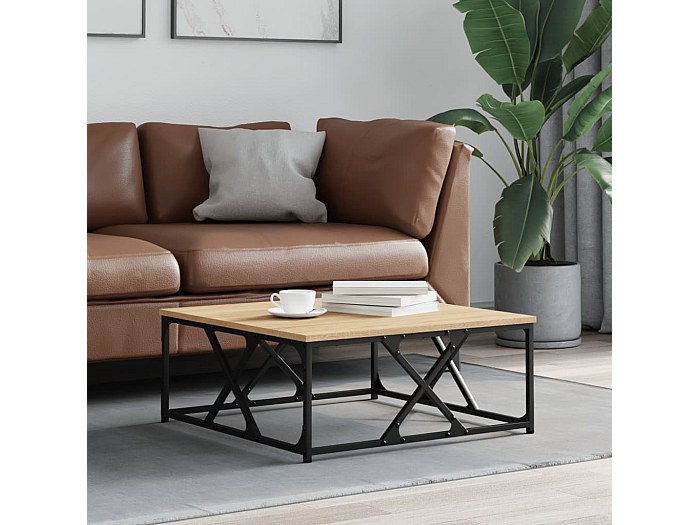 Table basse chêne sonoma 70x70x30 cm bois d'ingénierie