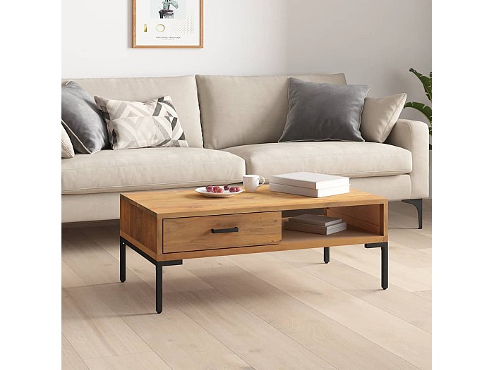 Table basse 90x50x35 cm Bois de pin massif