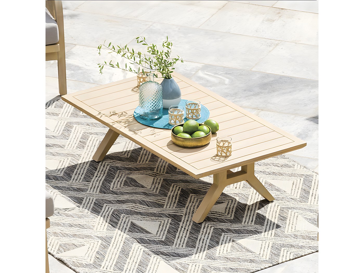 Table basse extérieure bois d'acacia Papouasie Hespéride - Naturel clair