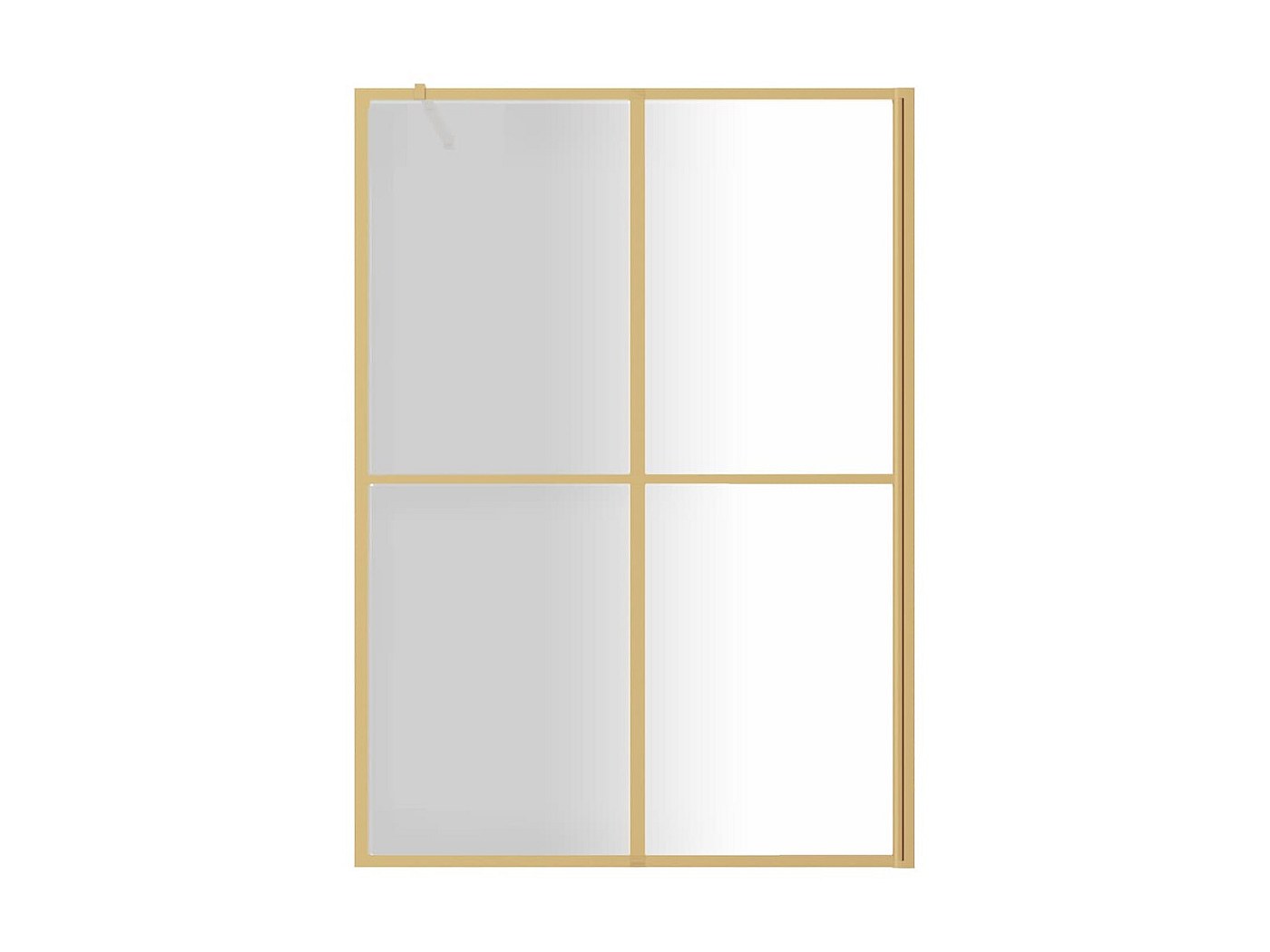Mampara puerta ducha vidrio transparente ESG dorado 140x195 cm ES469481