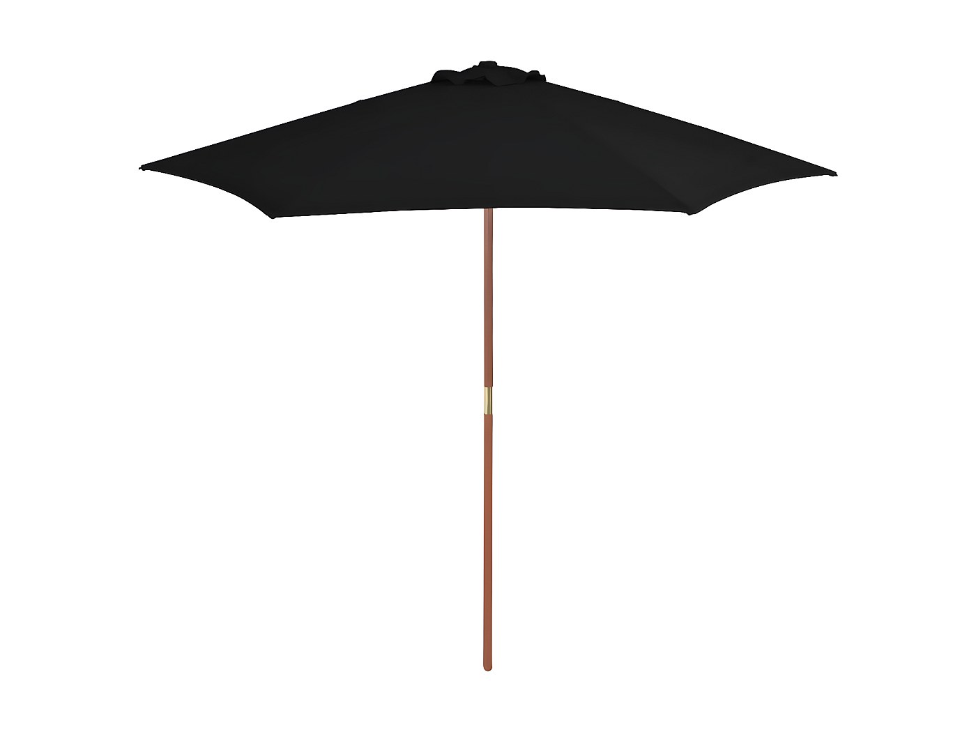 Parasol met houten paal 270 cm zwart NL615946