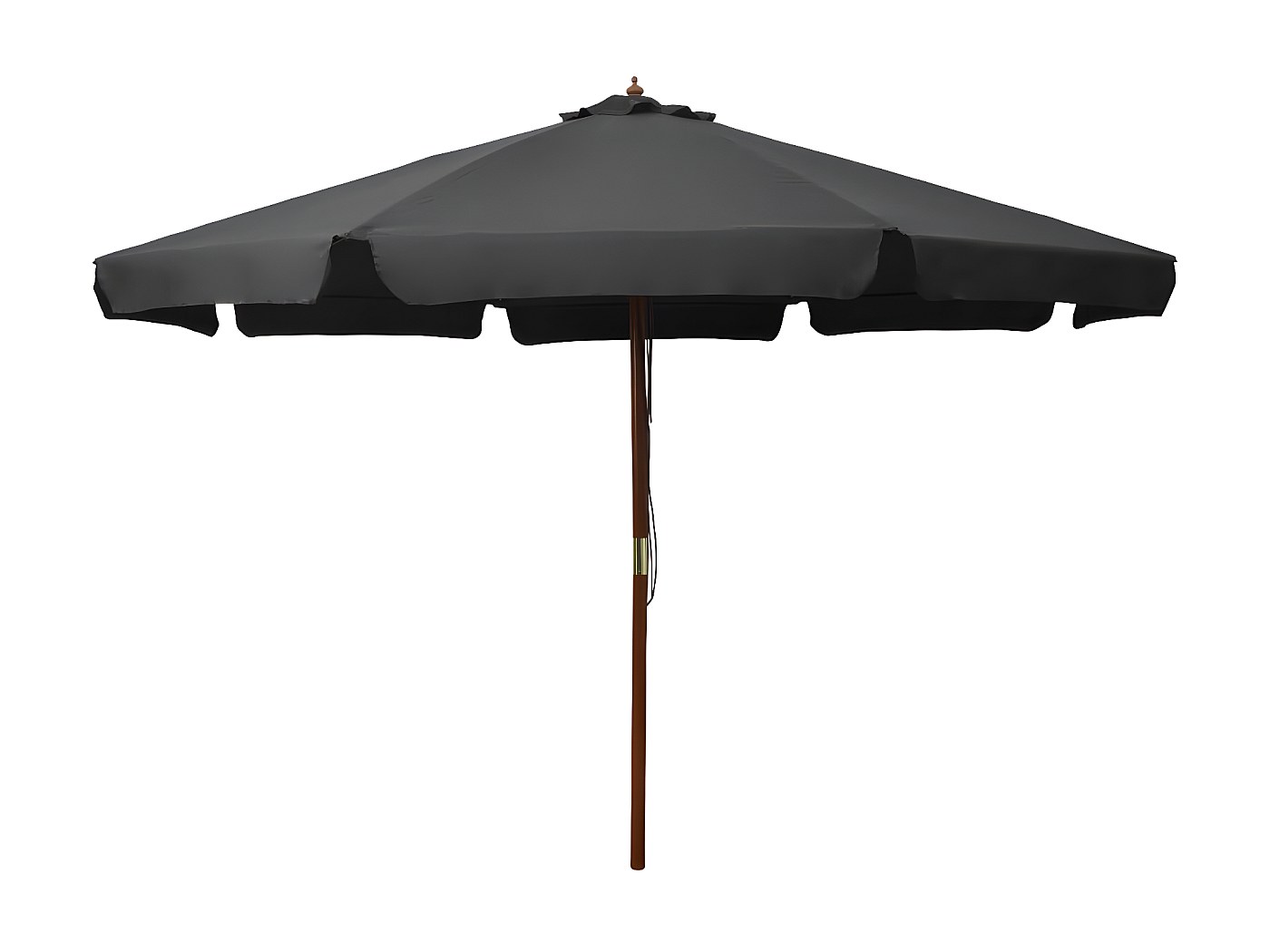 Parasol avec mât en bois 330 cm Anthracite WVGQ9161