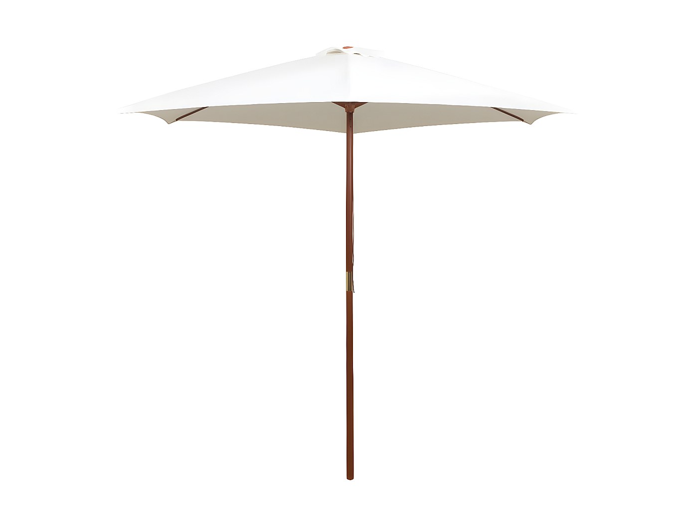 Guarda-sol com mastro em madeira 270x270 cm branco nata PT388875