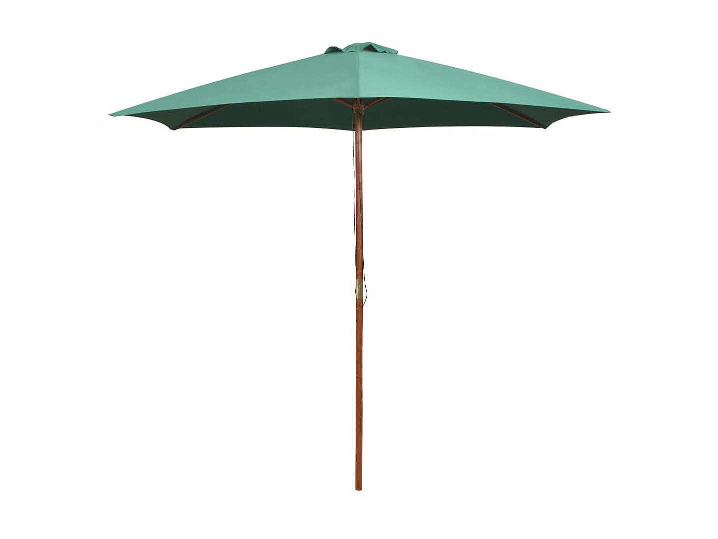 Guarda-sol com mastro em madeira 270x270 cm verde PT546590