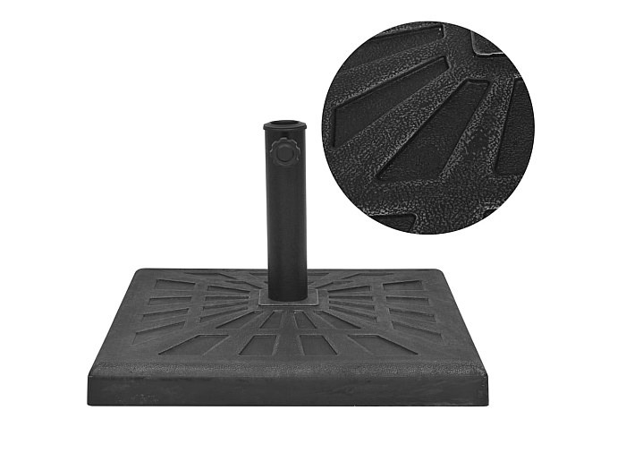 Base para guarda-sol em resina quadrado preto 19 kg PT332599