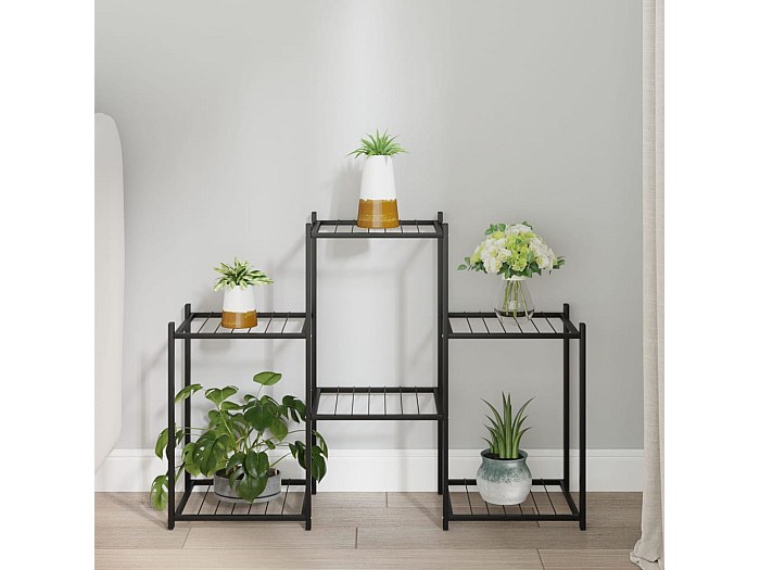 Jardinière 83x25x60 cm Noir Fer WVGQ2649