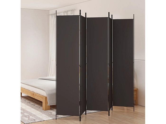 Biombo/Biombo - Divisória com 5 painéis 250x220 cm tecido castanho PT167238