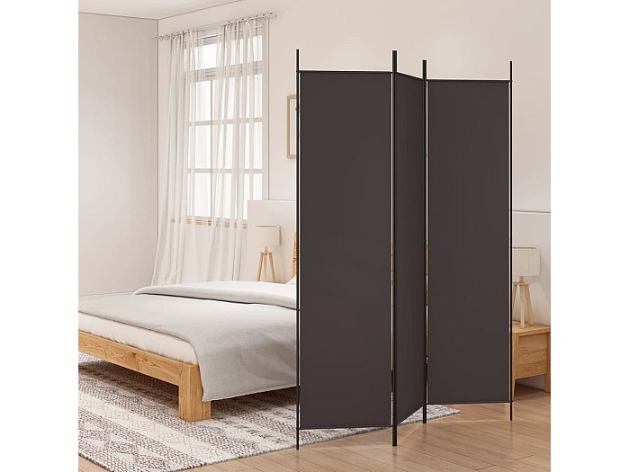 Biombo/Biombo - Divisória com 3 painéis 150x200 cm tecido castanho PT826658
