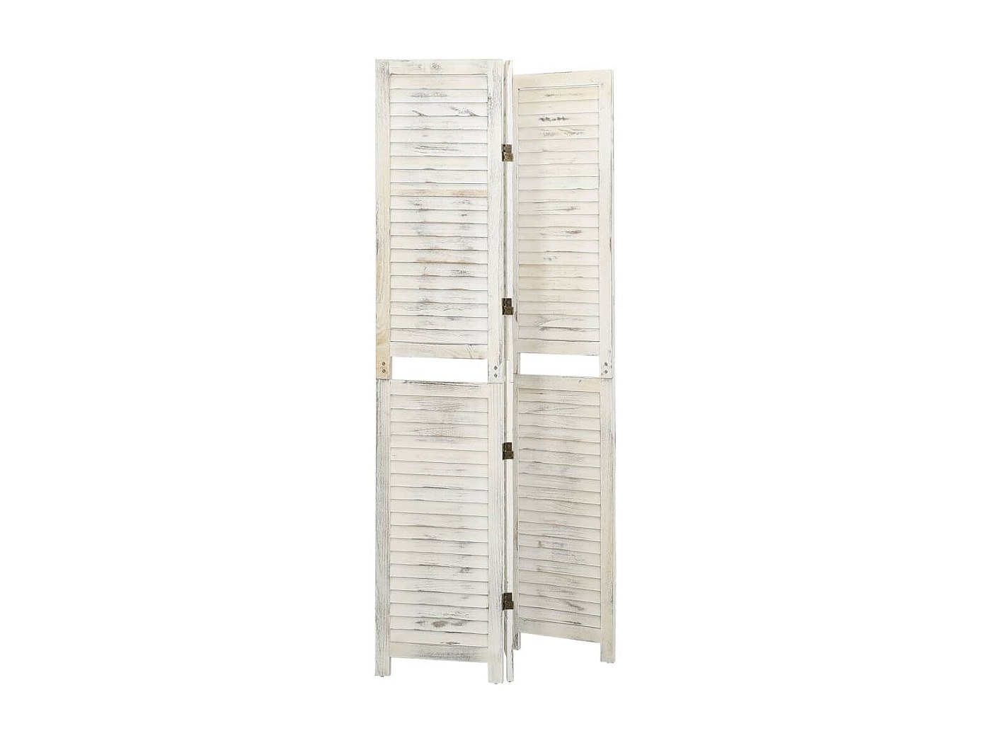 Biombo de 3 paneles madera blanco envejecido 105x165 cm ES809412