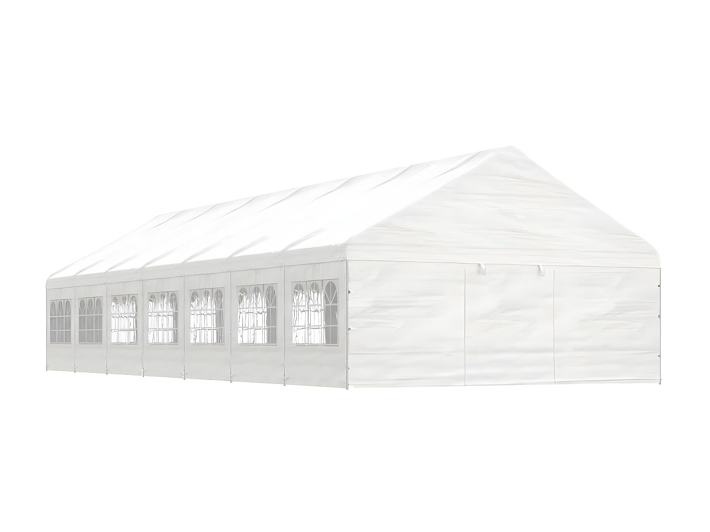 Pergola avec toit blanc 15,61x5,88x3,75 m polyéthylène WVGQ7201