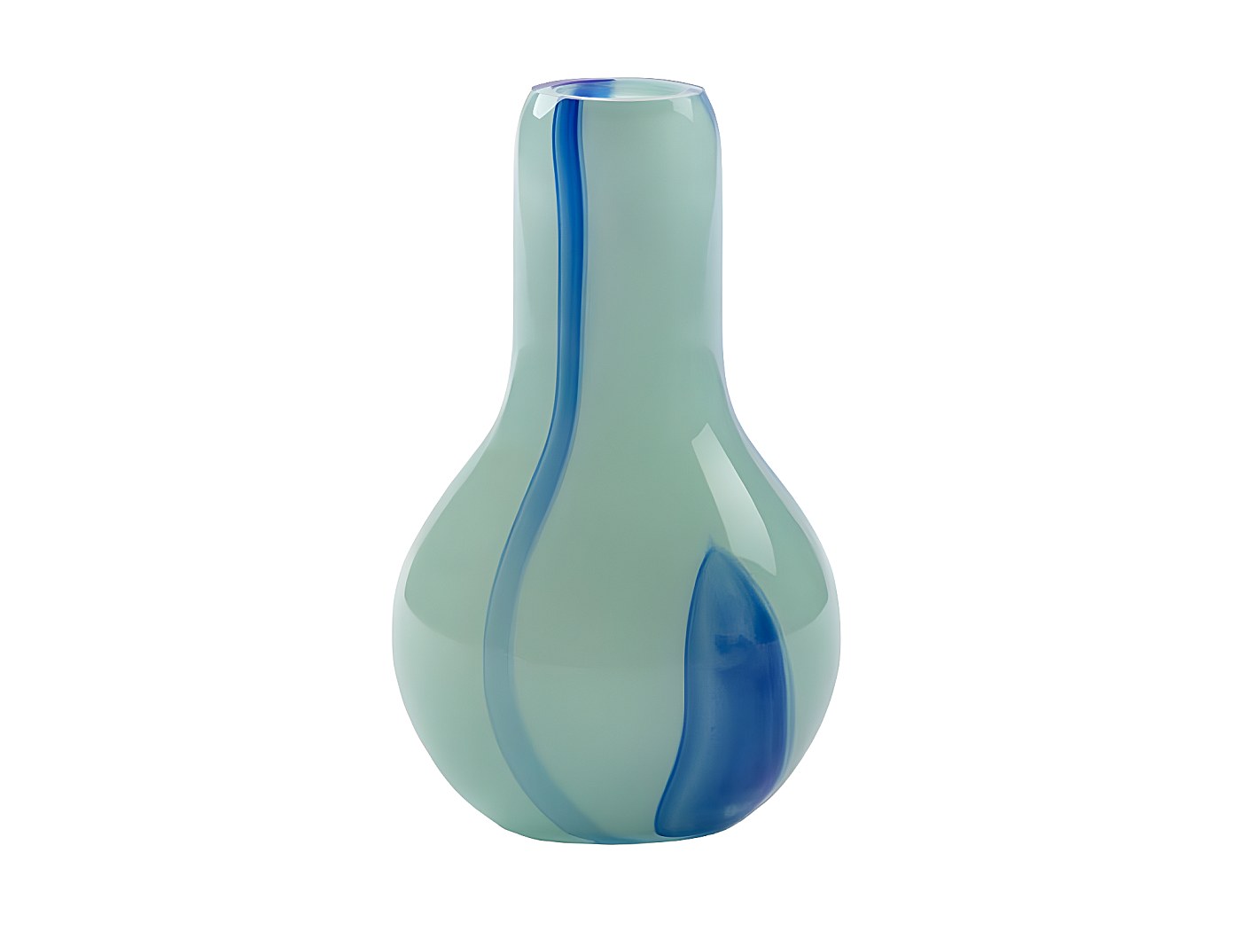 Vase en verre bleu H15xD8cm
