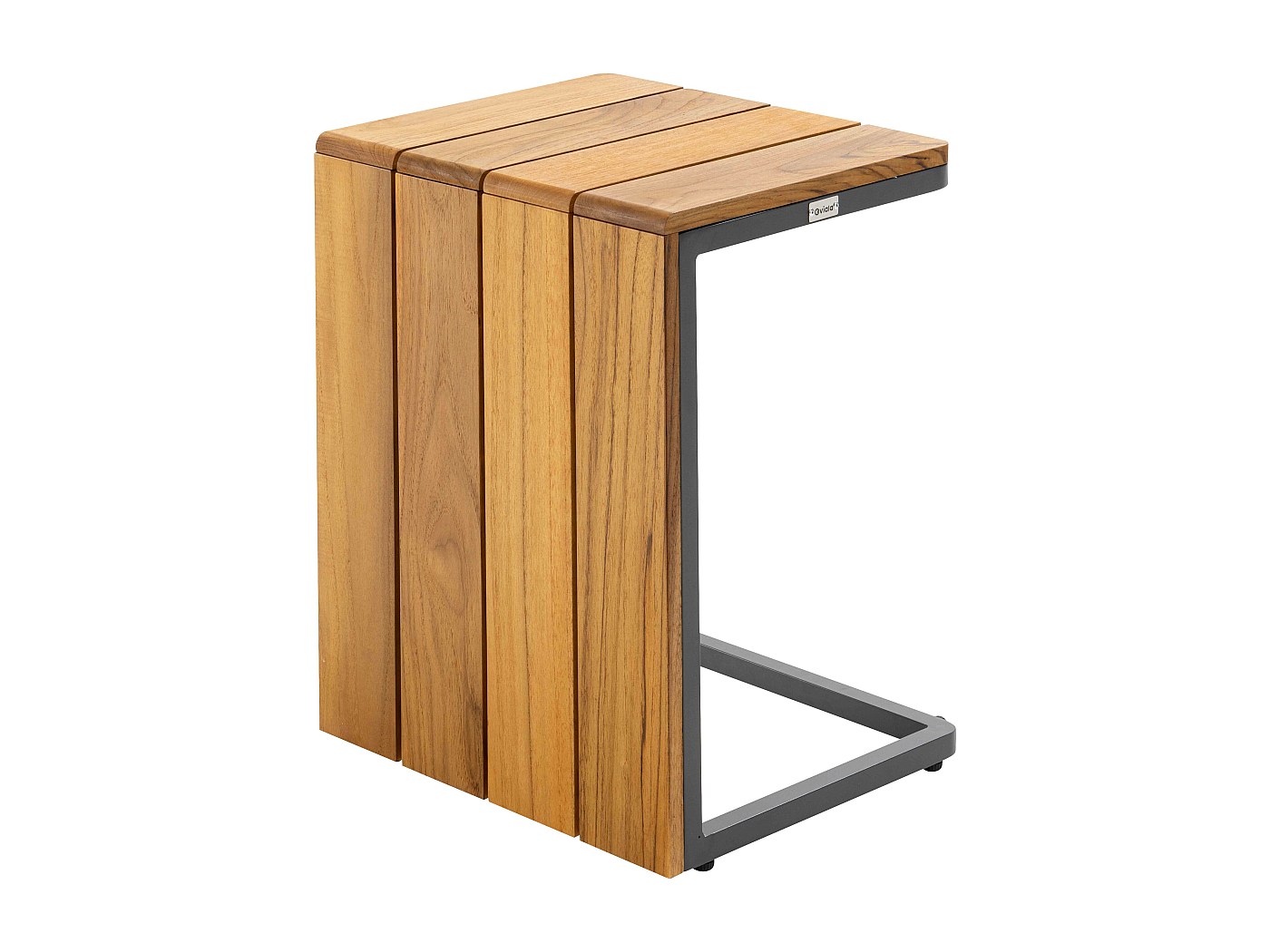 Tablette pour bain de soleil en aluminium et teck - Lagoa