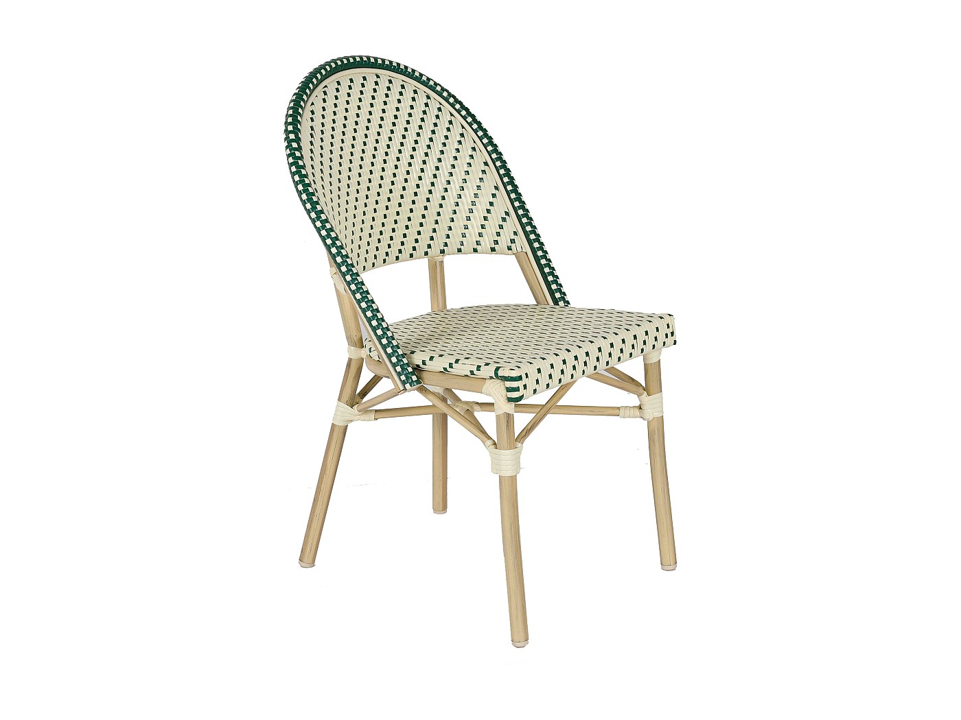 Fauteuil de terrasse en aluminium et rotin synthétique vert foncé