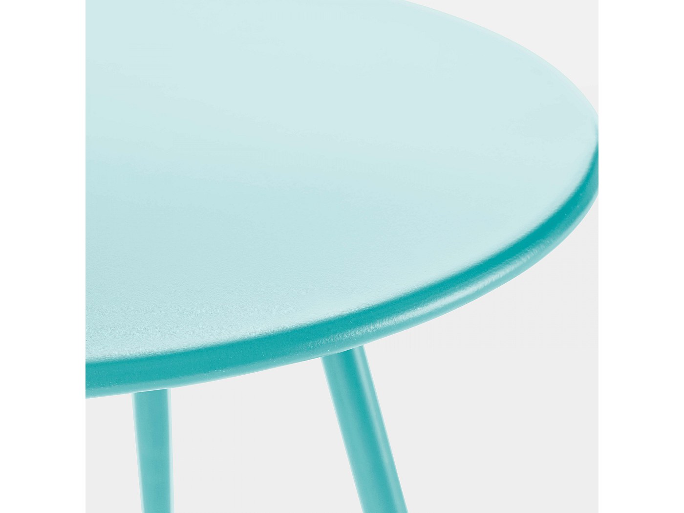 Lot de 2 tables basses ronde en acier turquoise 50 cm