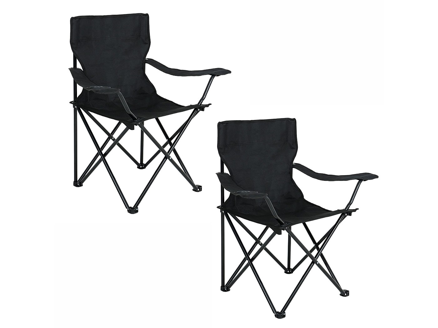 Le lot de 2 chaises de camping pliables ANTER en noir