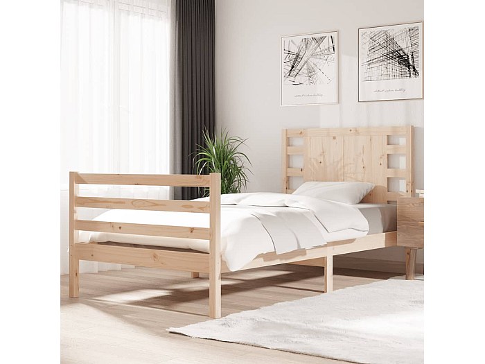 Letto singolo in Legno Massello di Pino 90x190 cm Single CFW471468