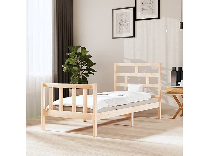 Letto singolo in Legno Massello di Pino 100x200 cm CFW915604
