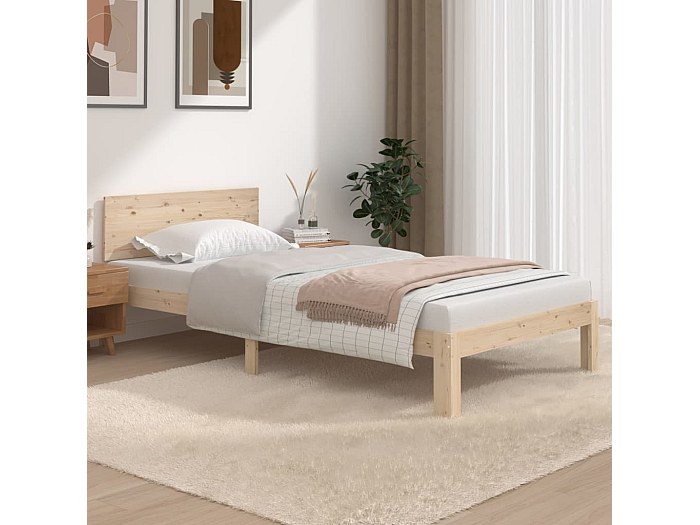 Letto singolo in Legno Massello di Pino 100x200 cm CFW403253