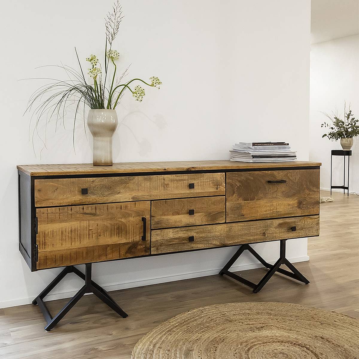 Buffet en bois de manguier et métal Honoré