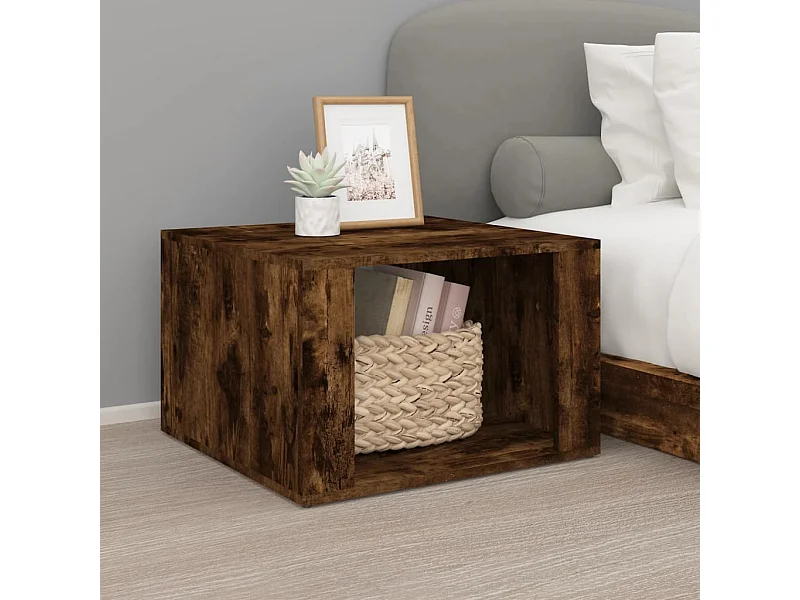 Comodino Rovere Fumo 57x55x36 cm in Legno Multistrato CFW758154