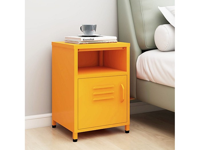 Comodino Giallo Senape 35x35x51 cm in Acciaio CFW768023