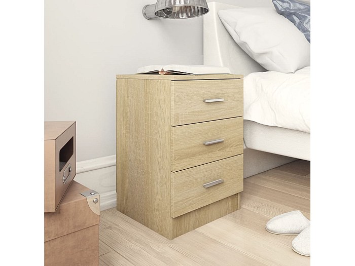 2 pz Comodini Rovere Sonoma 38x35x56 cm in Legno Multistrato CFW642537