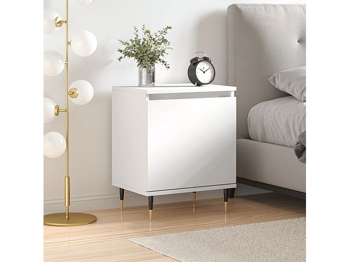 Comodino Bianco 40x30x50 cm in Legno Multistrato CFW540649