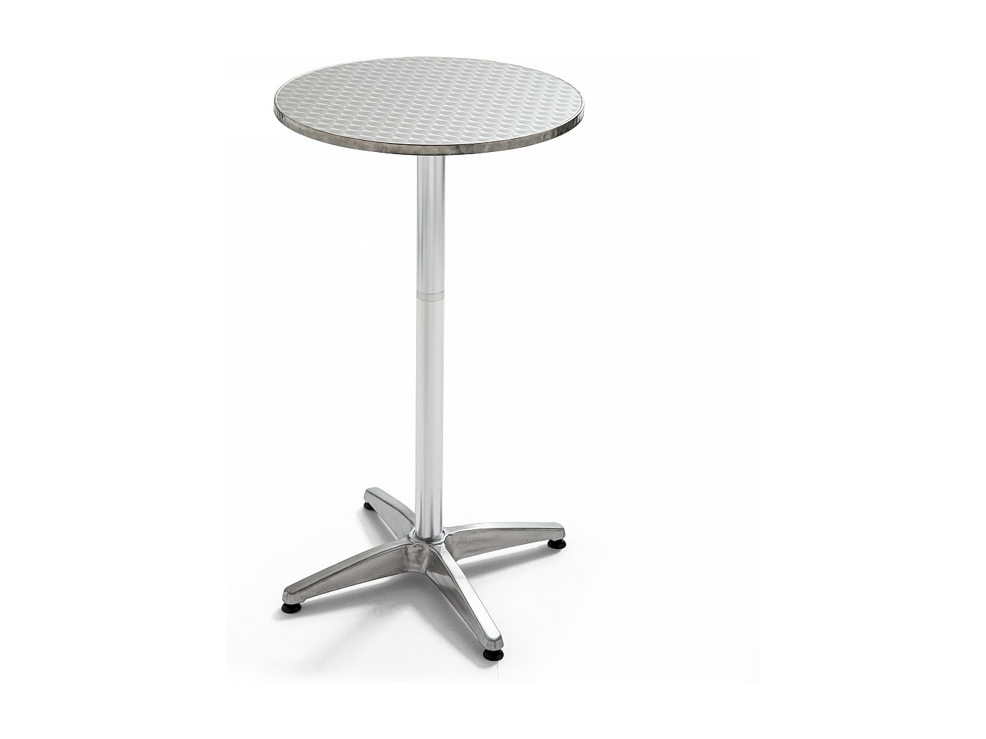 Table de bar ronde en aluminium gris