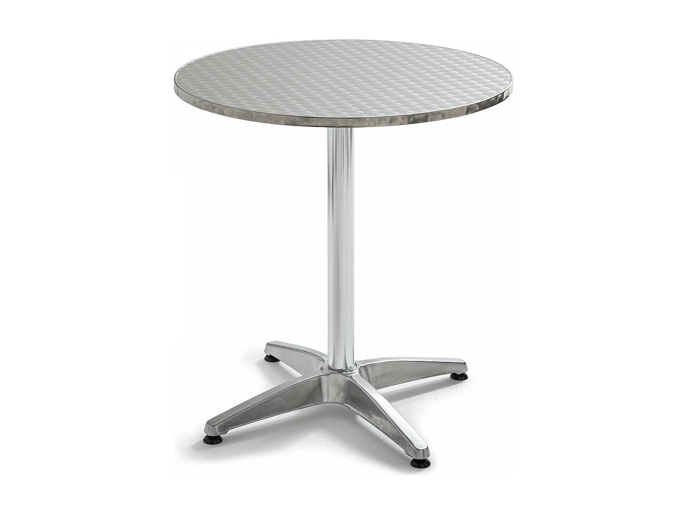 Table ronde inclinable en inox gris