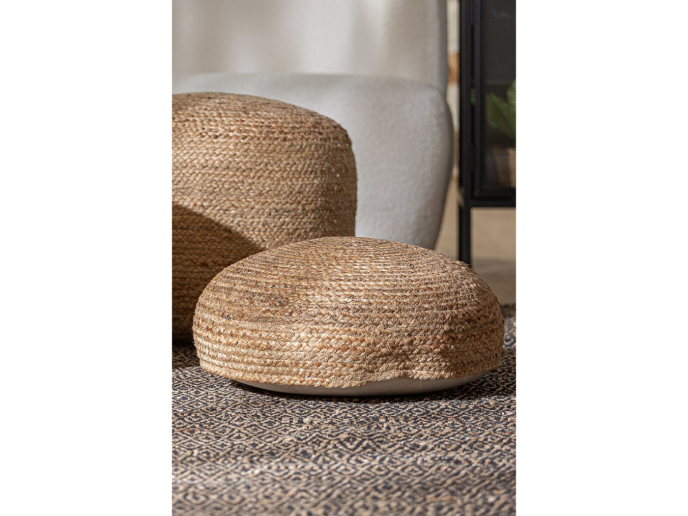 Cojín, de Yute, en color Marrón, de 50x50x20cm