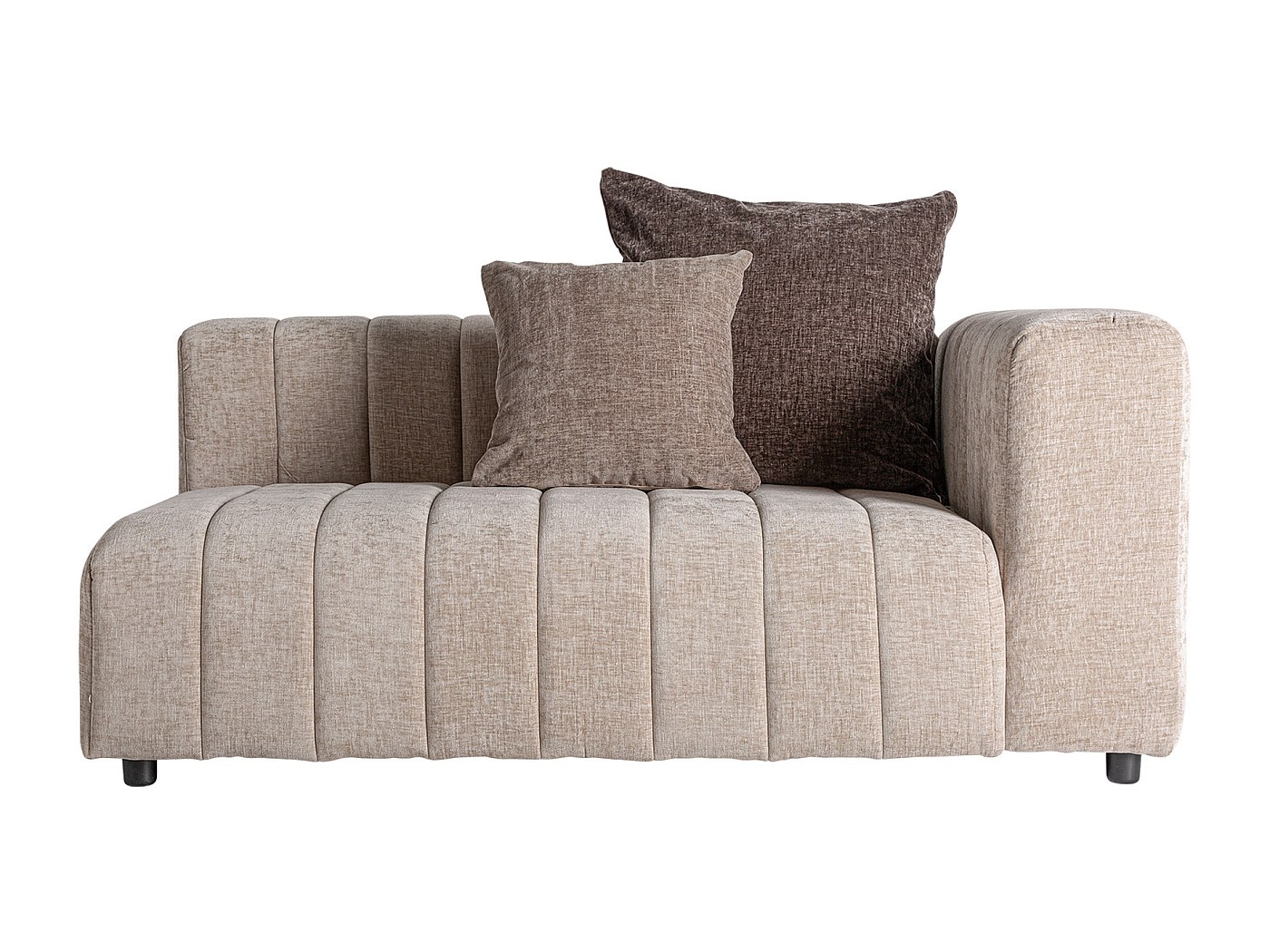 Sofa en Velours, de couleur Brun Clair, 156x100x66 cm