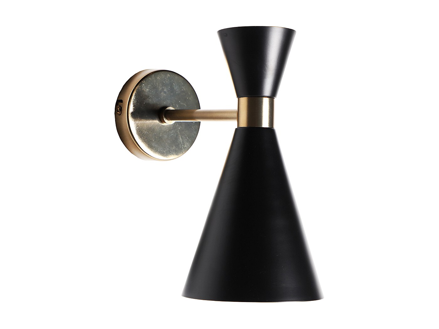 Lámpara de Pared, de Hierro, en color Negro, de 26x14x26cm