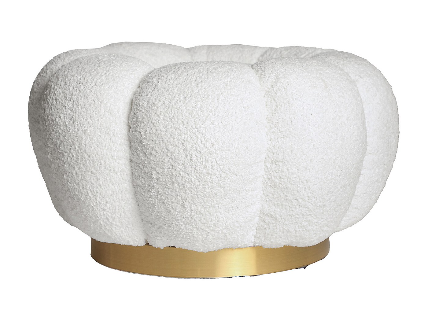 Puff en coton bouclé blanc