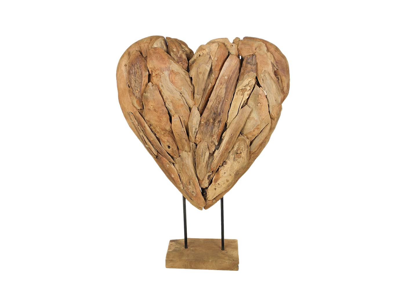 Sculpture Coeur en bois (L) - Naturel 56*15*80
