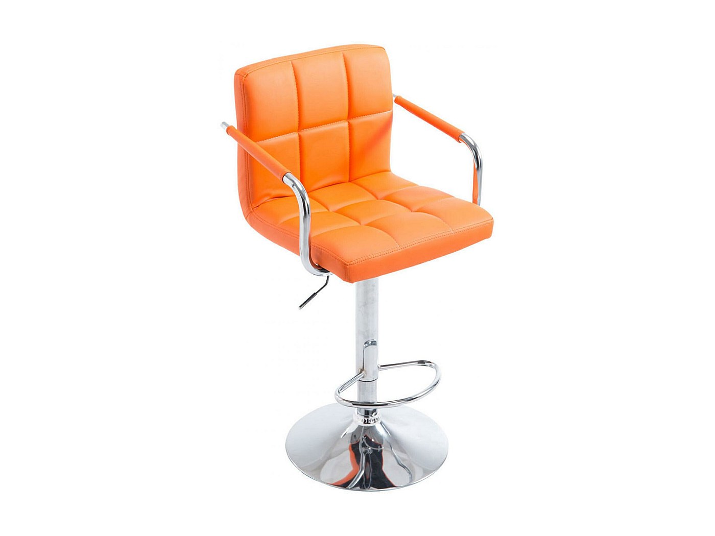 Tabouret de bar - Similicuir & Métal - Orange - Lucy V2