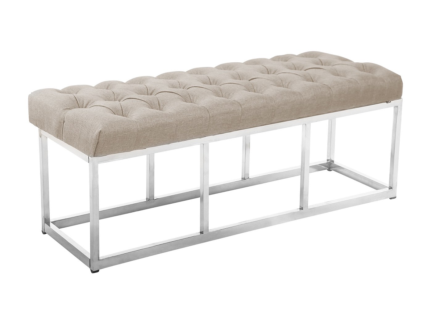 Sitzbank - Stoff & Edelstahl - creme - Amun