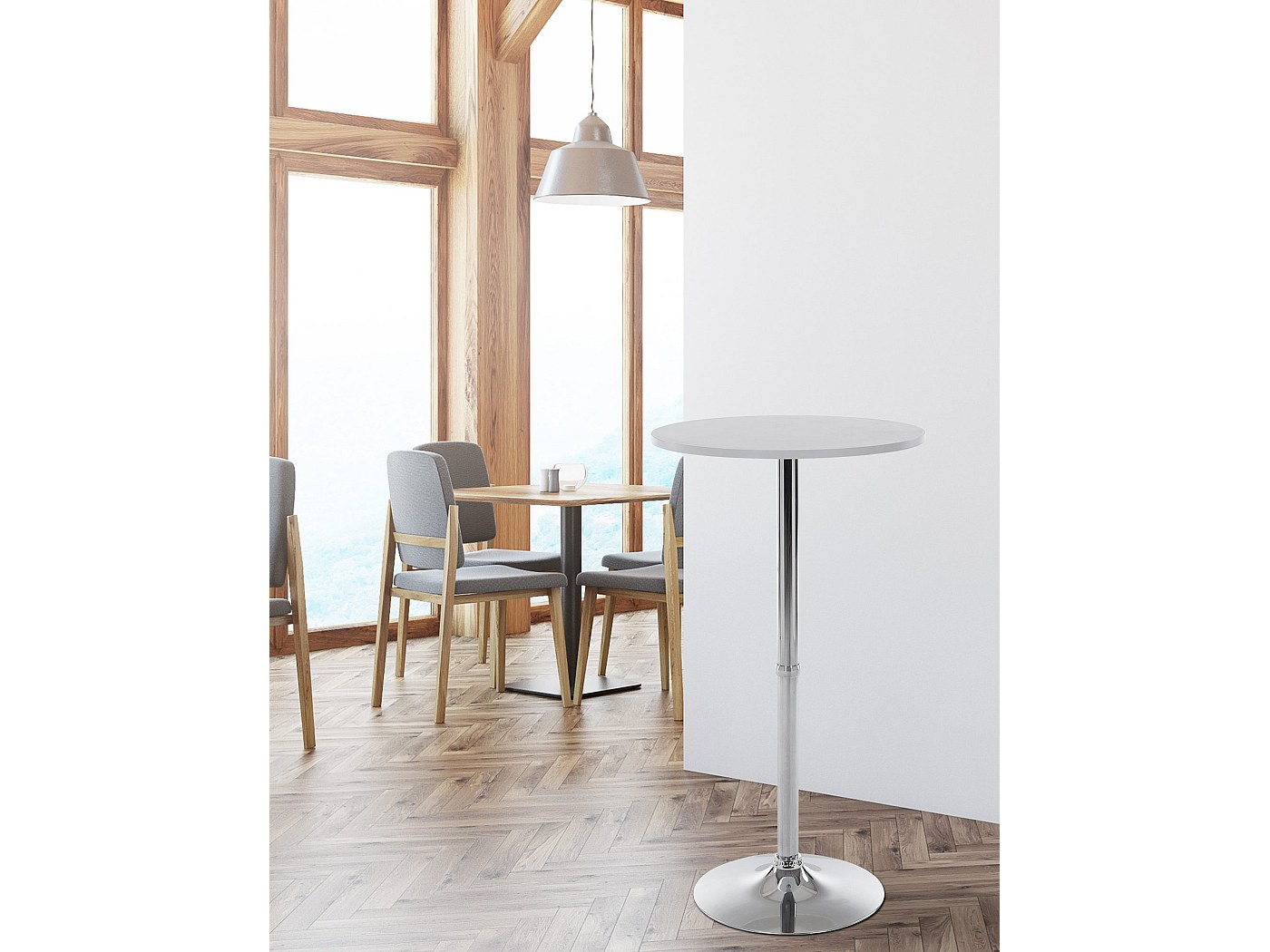 Tavolo da bar - rotondo Ø 60 cm - Legno - Blanc - rund